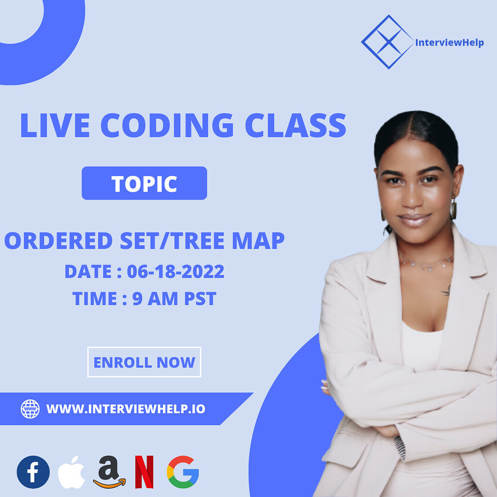 Live coding class - Ordered Set - Coding - InterviewHelp.io